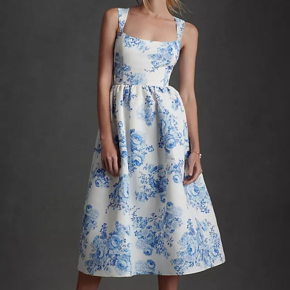 Sachin Babi Blaine Chinoiserie Midi Dress